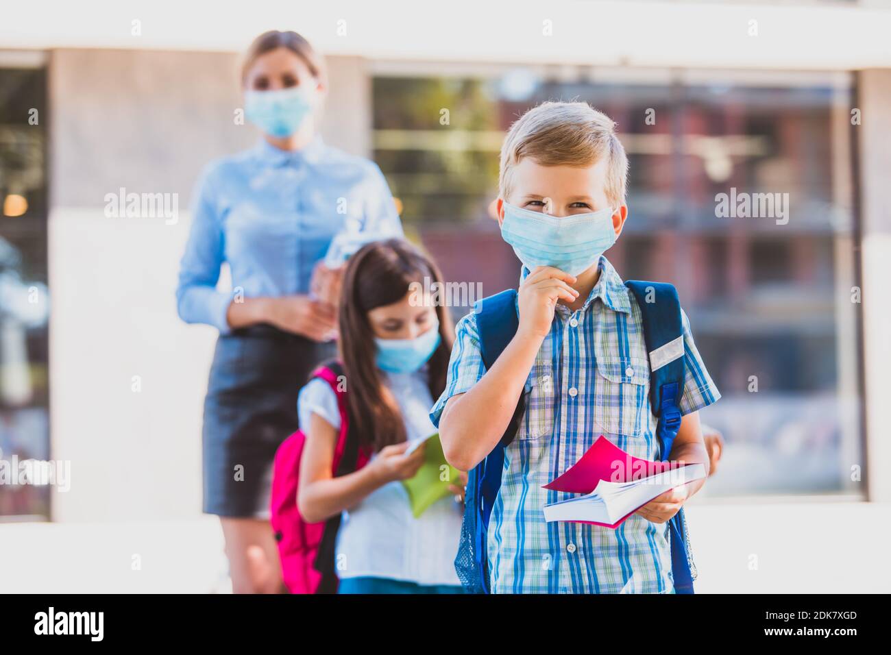Children's eyes can express their emotions even with facial mask Stock ...