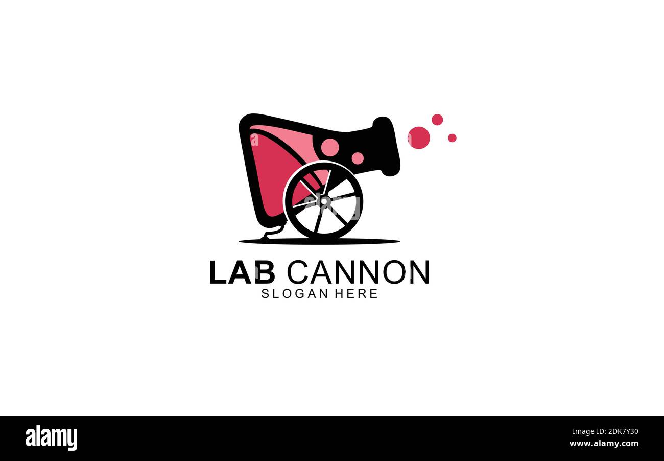 laboratory cannon logo design concept Symbol Illustration Stock Vector ...