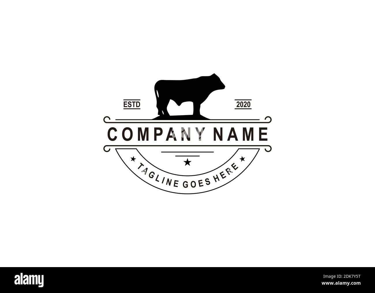 Retro Vintage Cattle / Beef Emblem Label logo design and cow symbol inspiration Stock Vector ...
