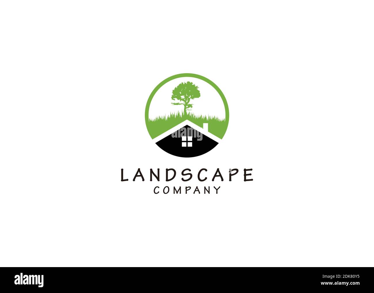 Simple Icon Black House Isolated Grass And Tree Logo Template Design