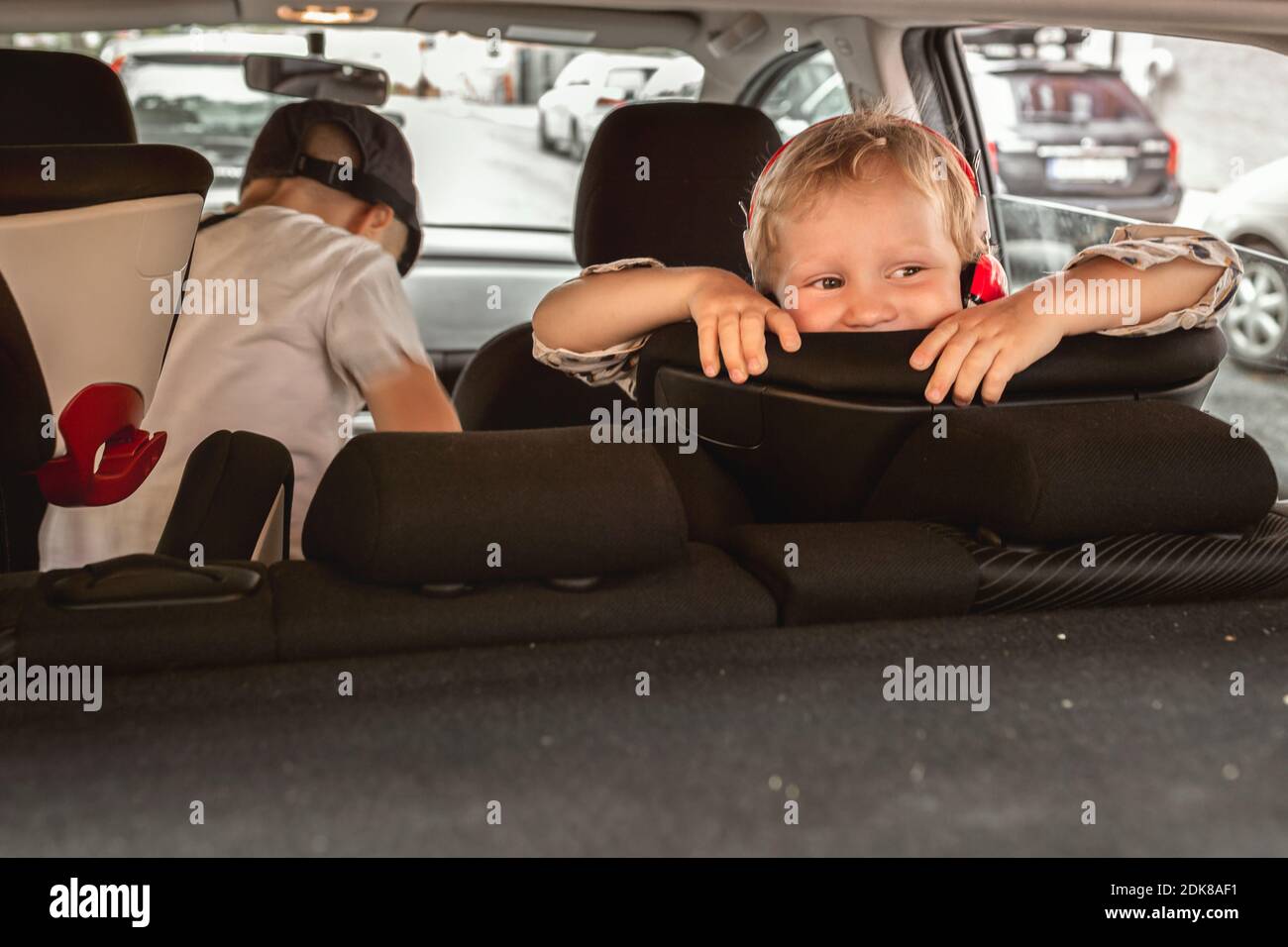 Boys in car Stock Photo - Alamy