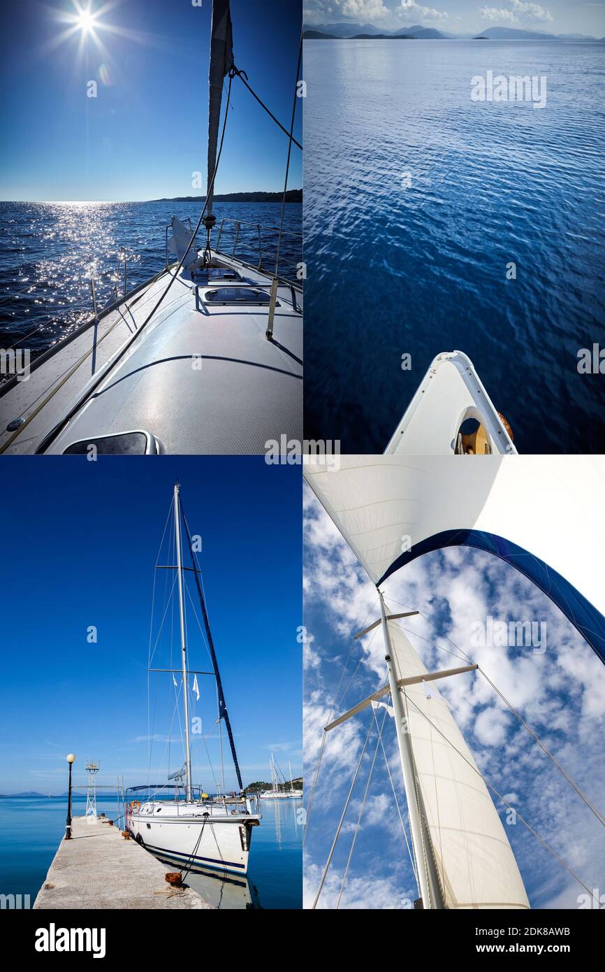 Yacht sailing. Navigation and orientation. theme of active recreation ...