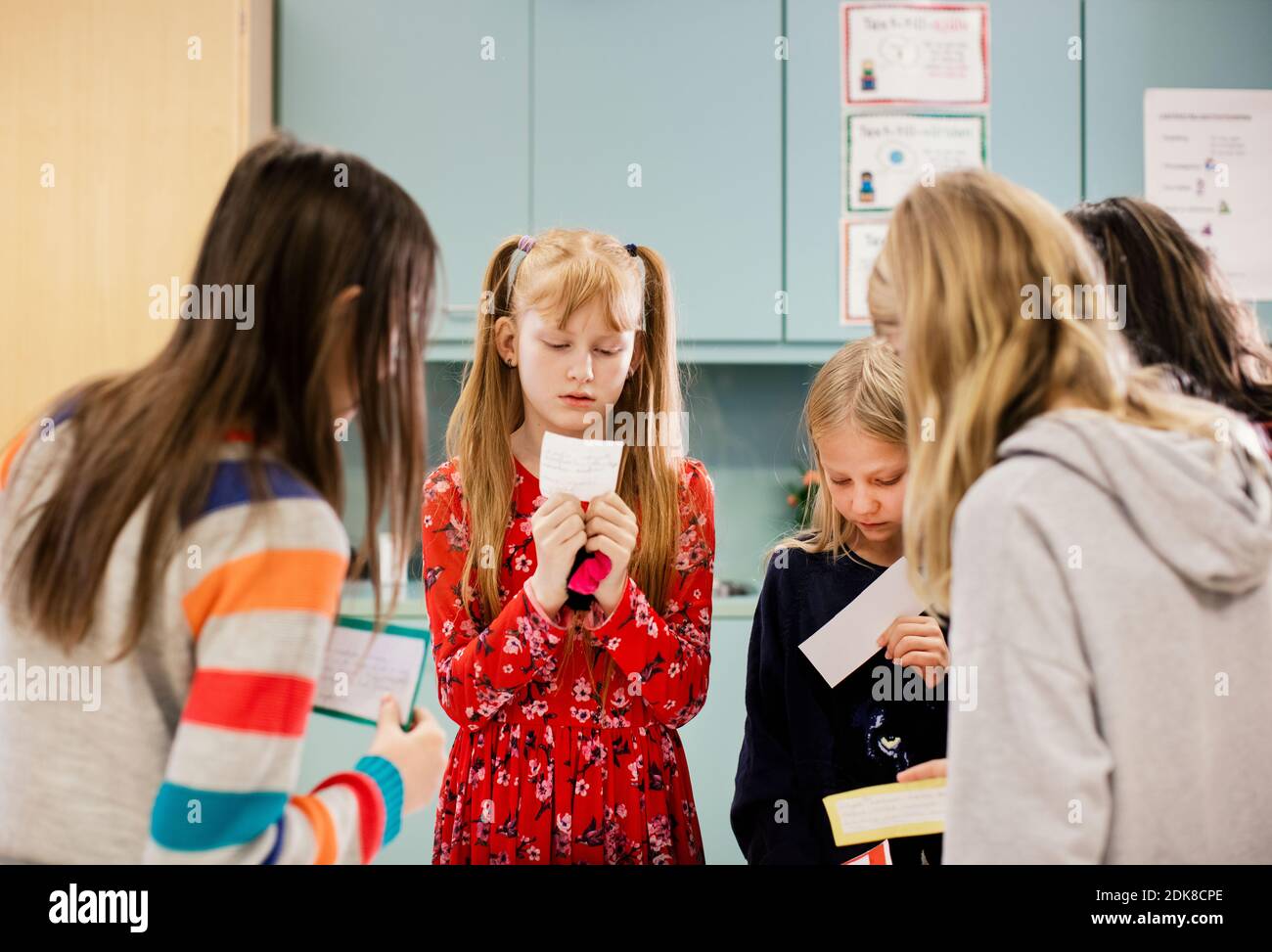 Girls in classroom Stock Photo - Alamy