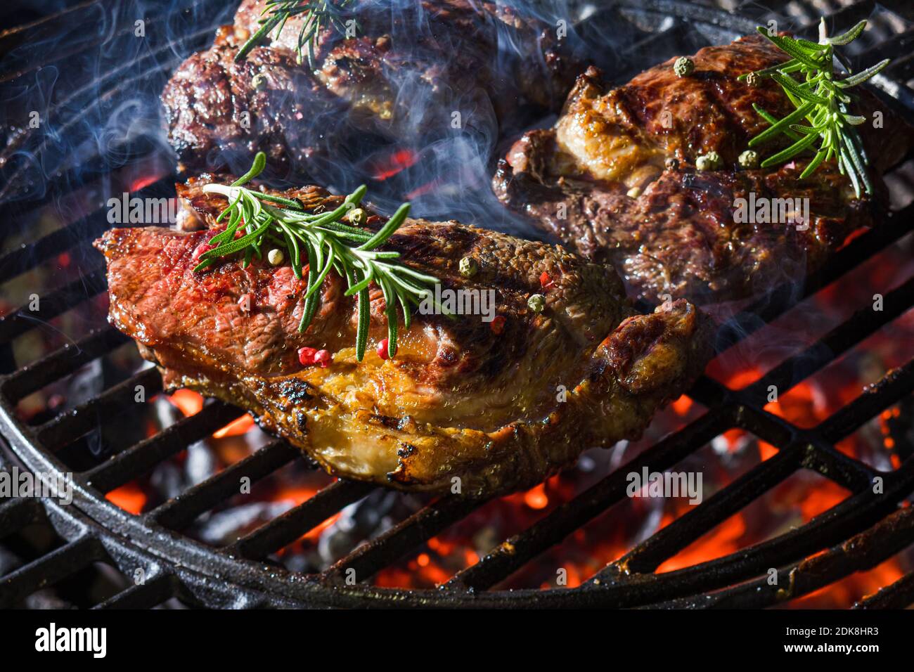 Grilled meat is ready to be eaten Stock Photo - Alamy