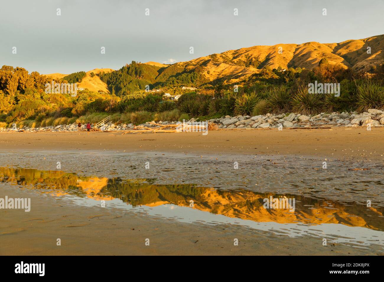 Sunset at Pohara Beach, Golden Bay, Tasman, South Island, New Zealand ...