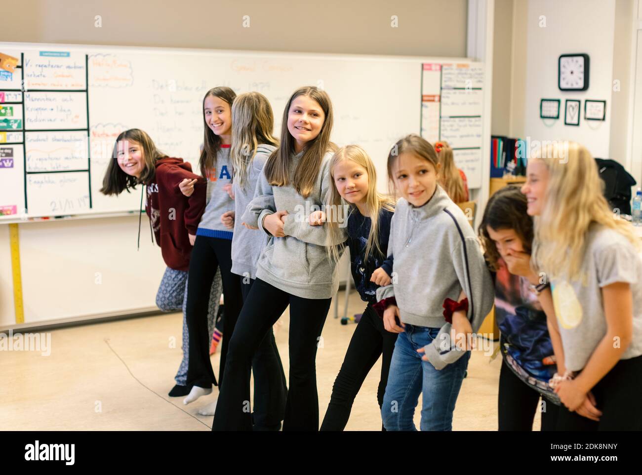 Girls in classroom Stock Photo - Alamy