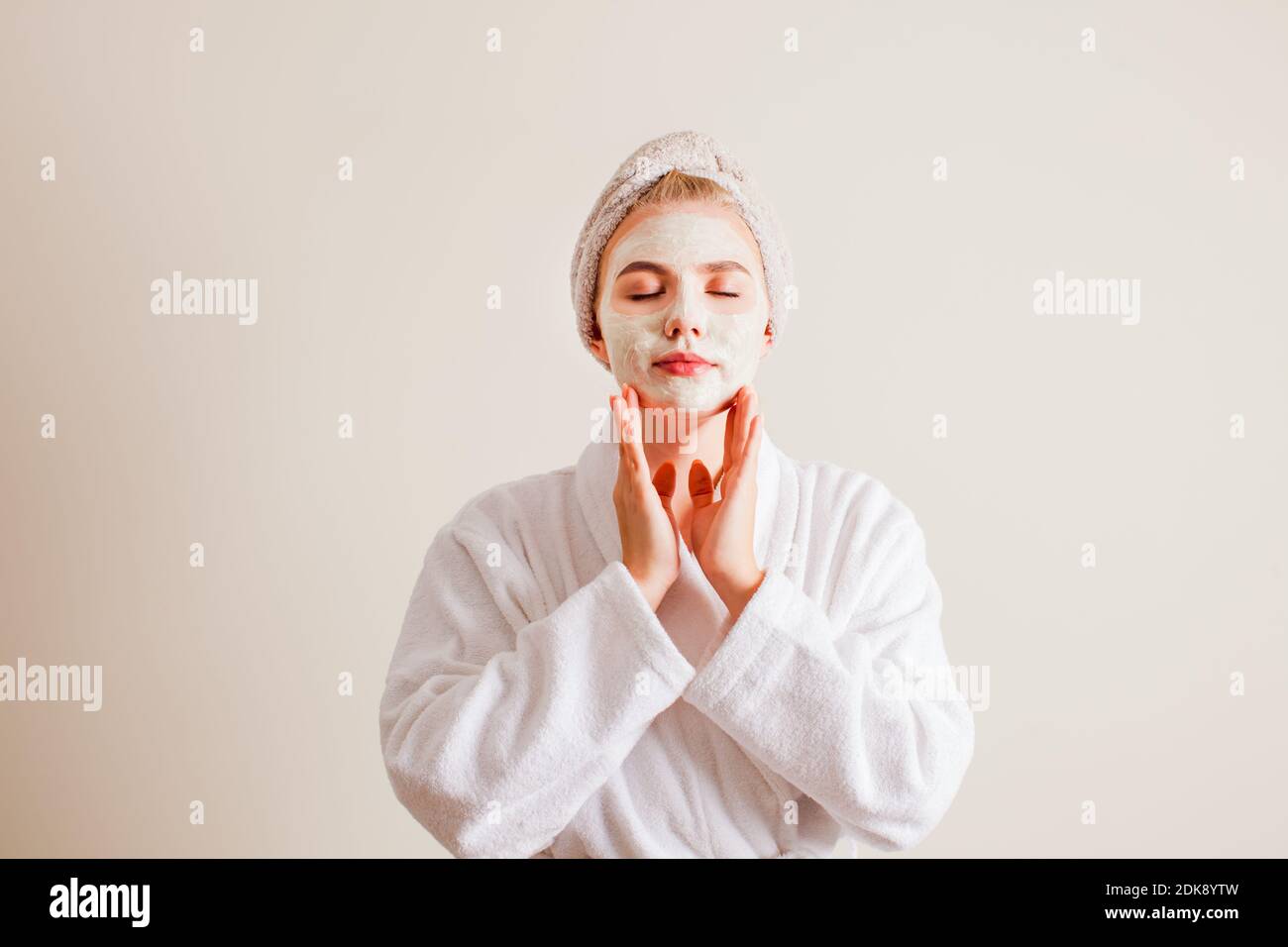 The young woman takes procedures to preserve beauty Stock Photo - Alamy