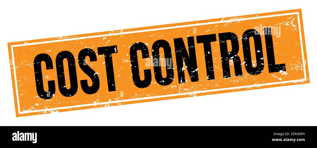 COST CONTROL text on black orange grungy rectangle stamp sign Stock ...