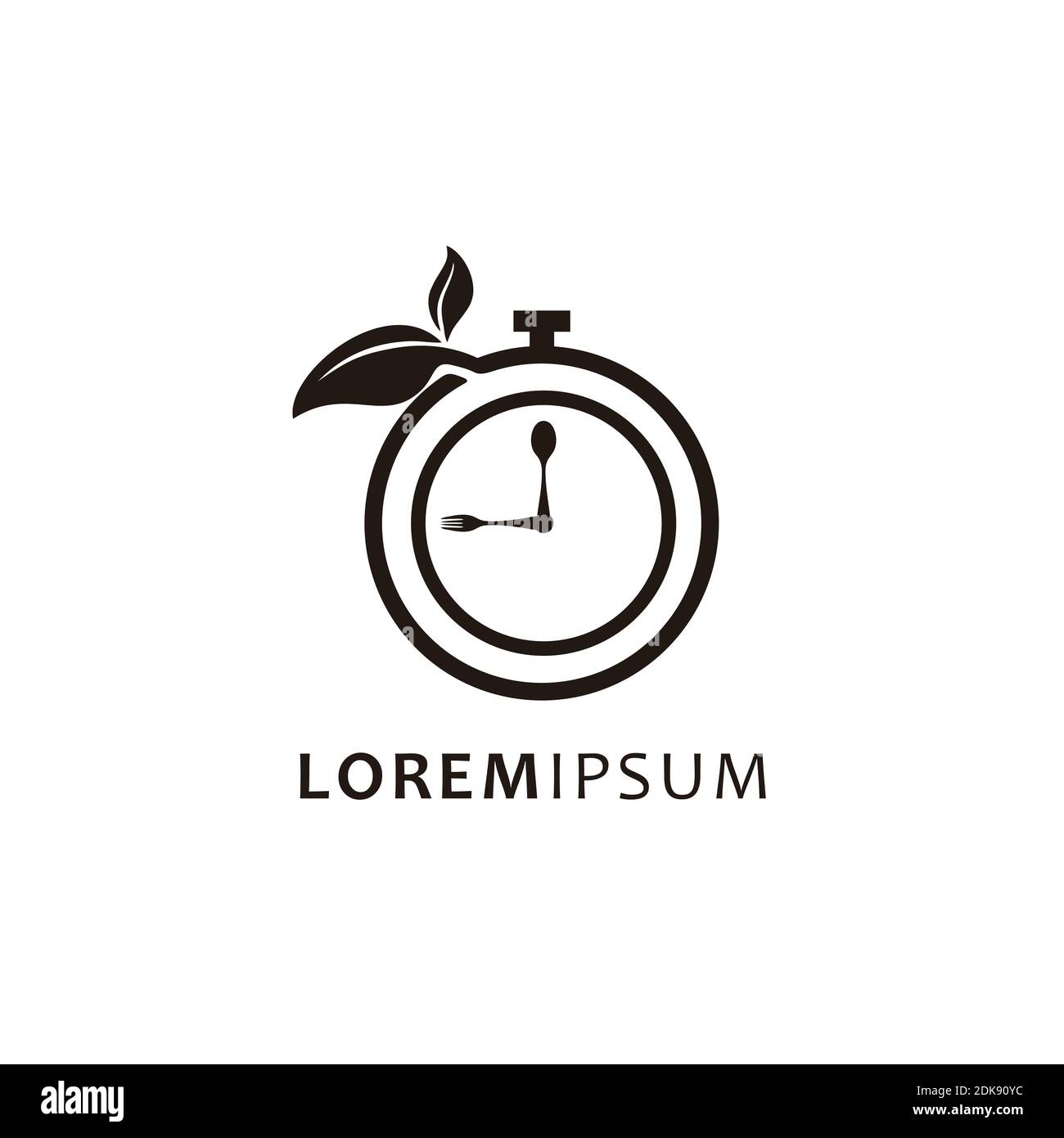 alarm clock with green leaves, vector logo icon Stock Vector Image ...