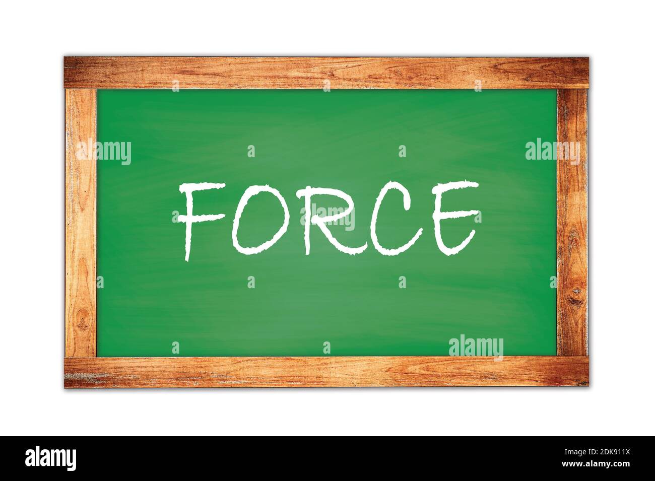 FORCE text written on green wooden frame school blackboard Stock Photo ...