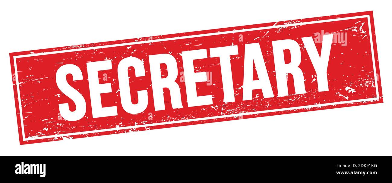 SECRETARY text on red grungy rectangle stamp sign Stock Photo - Alamy