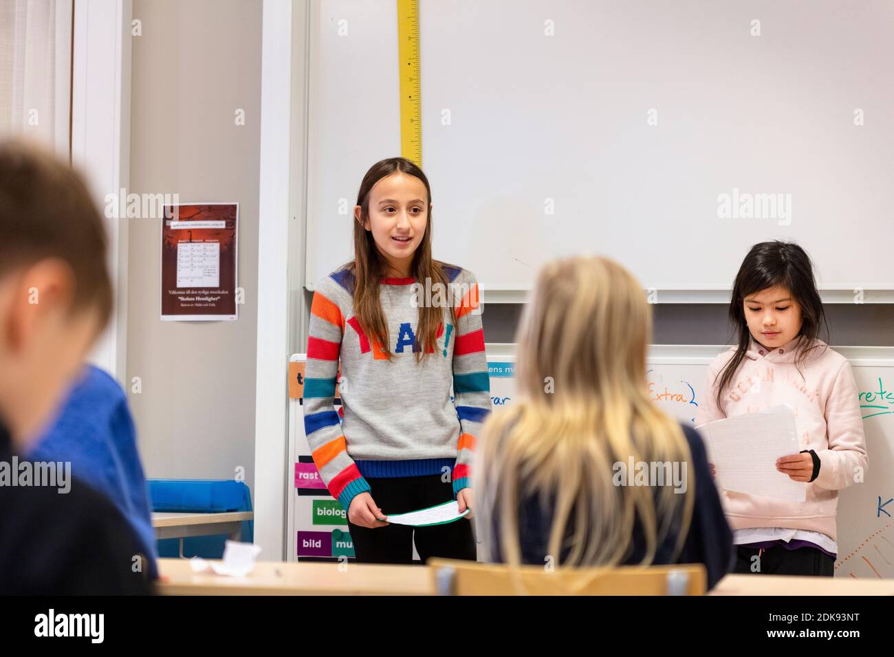 Girls in classroom Stock Photo - Alamy