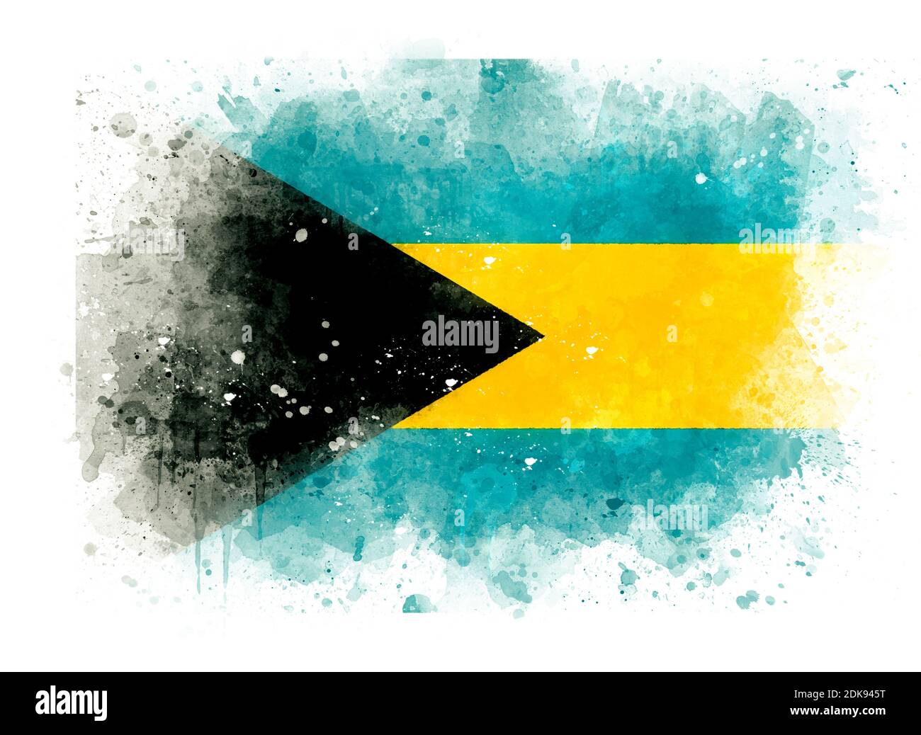 Flag of the Bahamas as watercolor illustration Stock Photo - Alamy