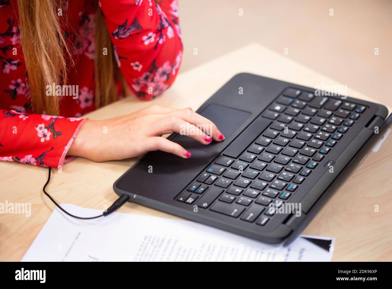 Hand using touchpad Stock Photo - Alamy
