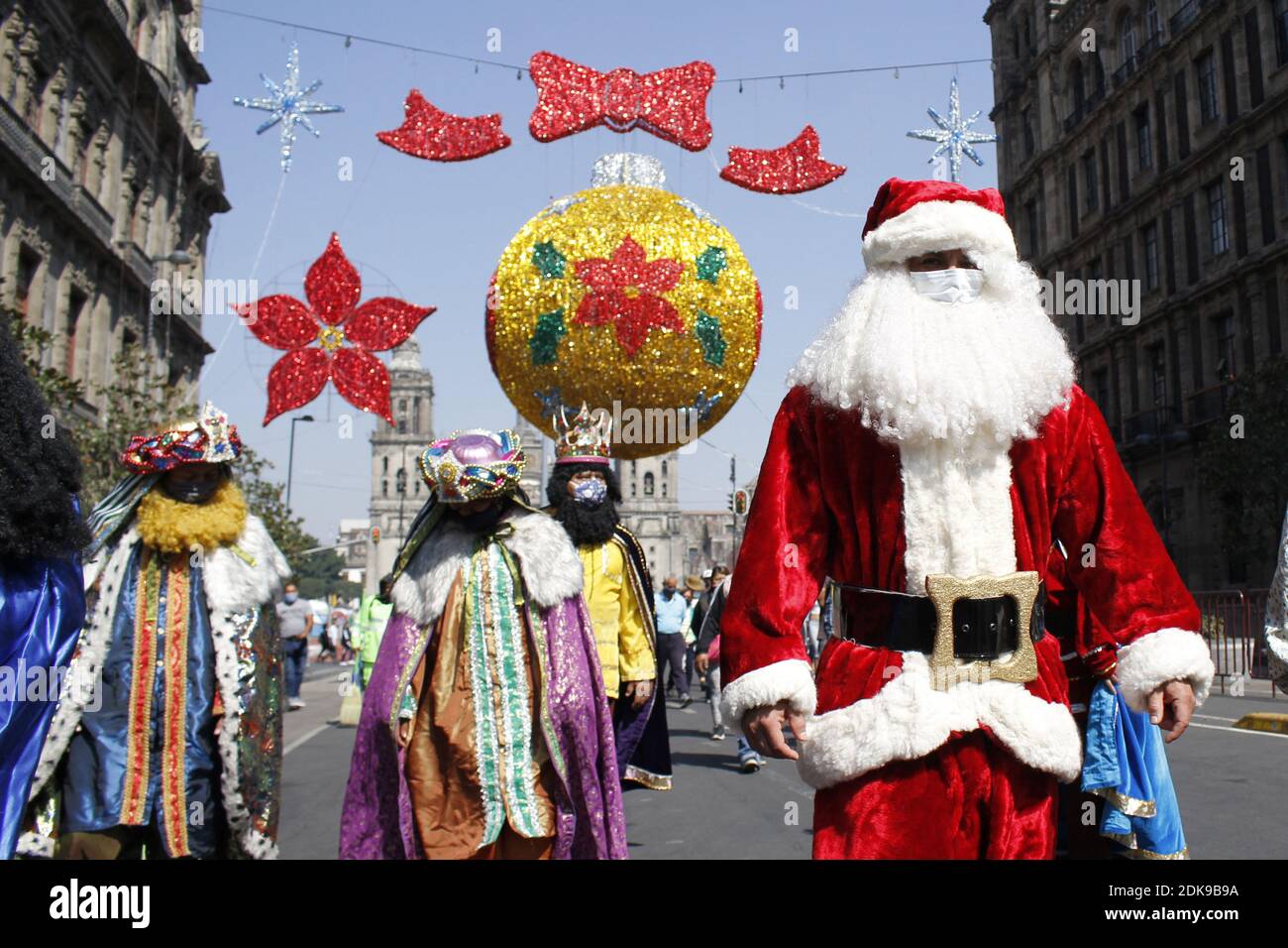 A person disguised as Santa Claus protests against Government of Mexico ...