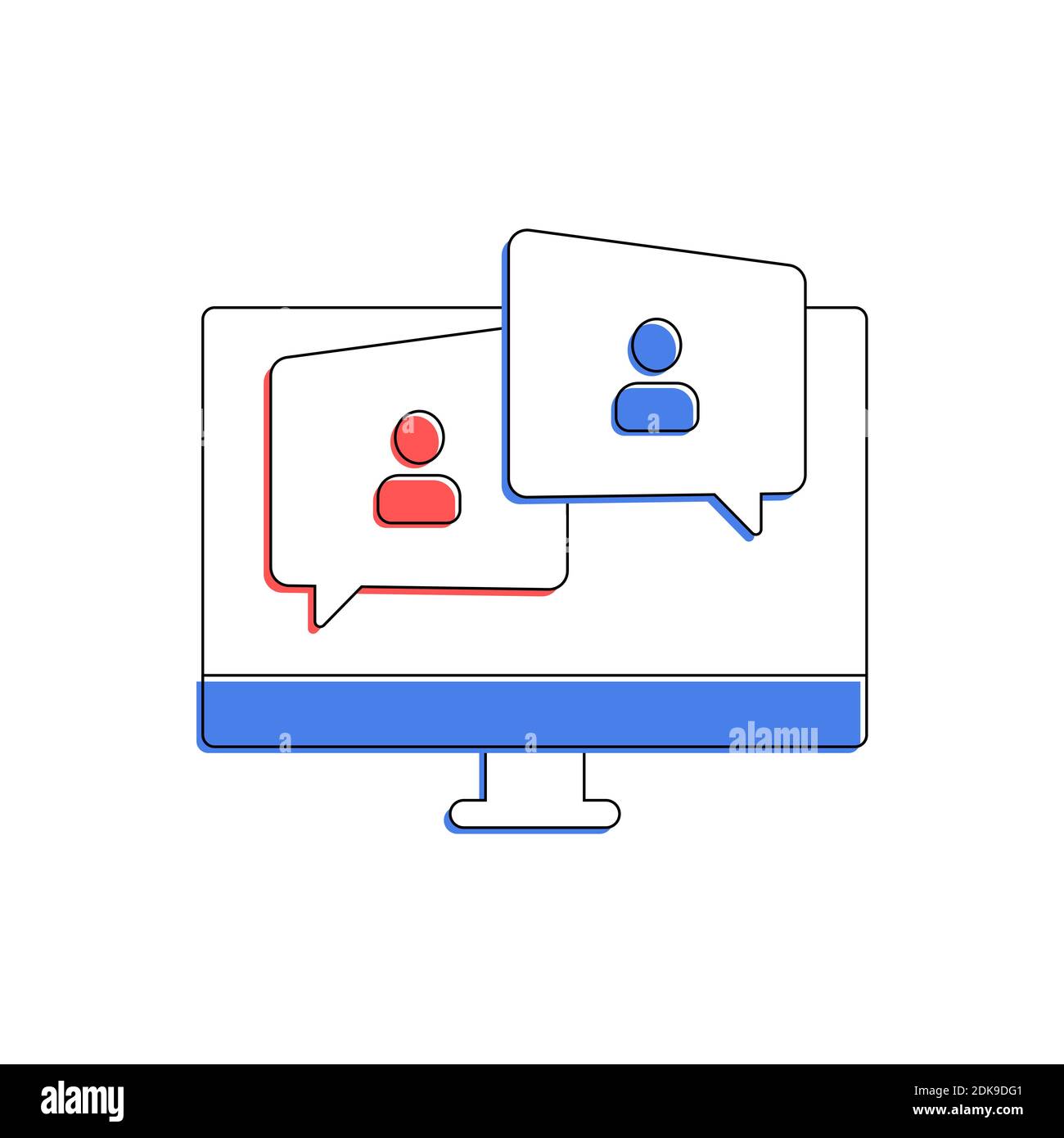 Two chat screen template hi-res stock photography and images - Alamy