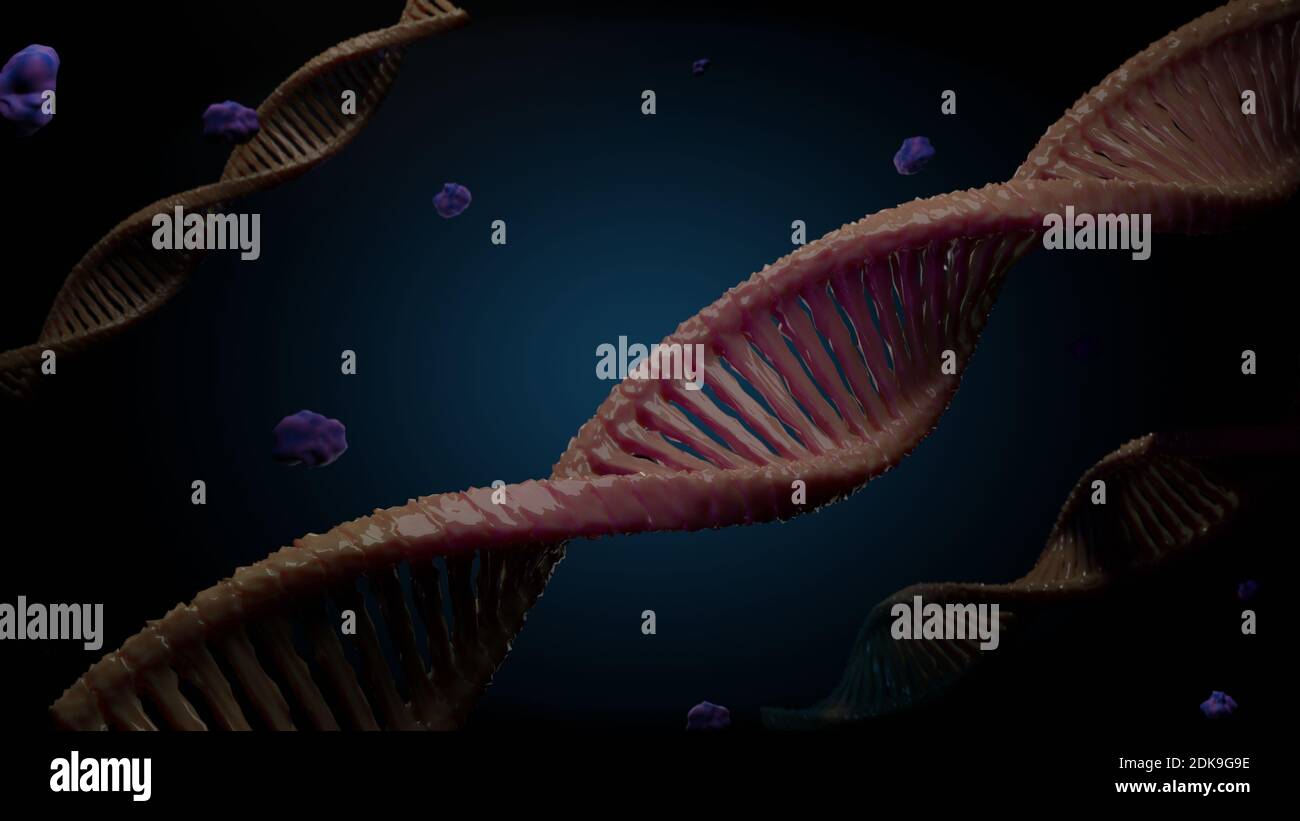 DNA 3D render science or medical background Stock Photo - Alamy