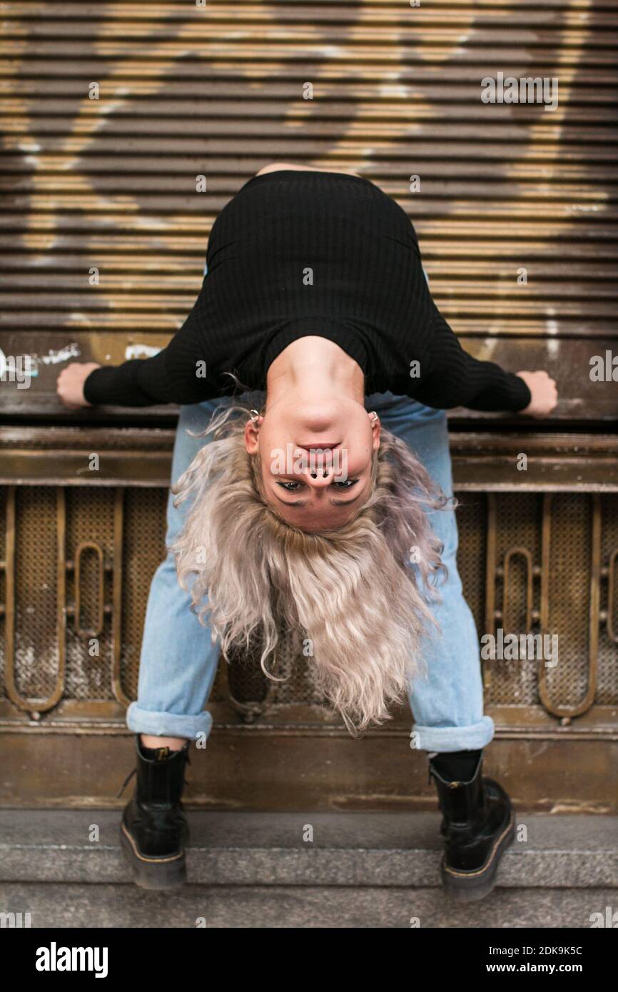 Backwards portrait hi-res stock photography and images - Alamy