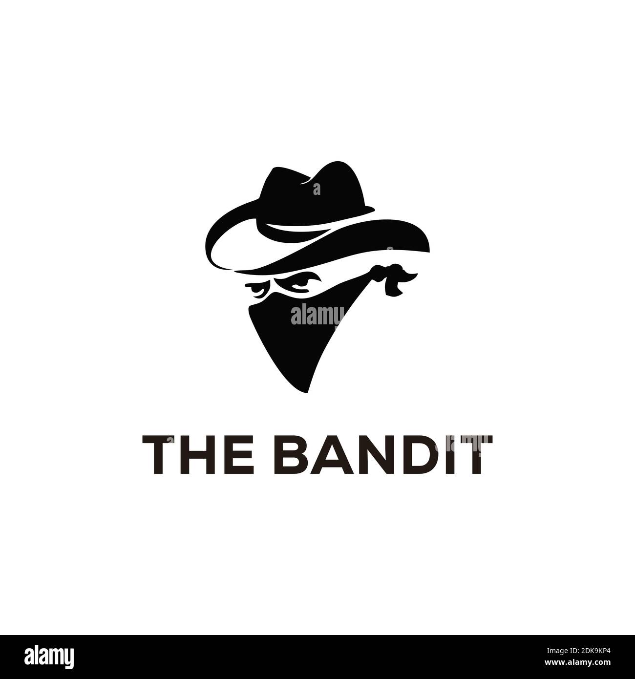 Bandit Cowboy with Bandana Scarf Mask illustration logo Stock Vector ...