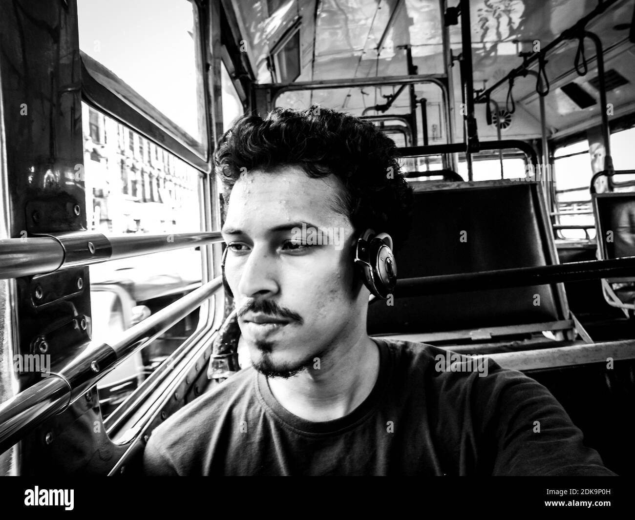 Bus front window Black and White Stock Photos & Images - Alamy