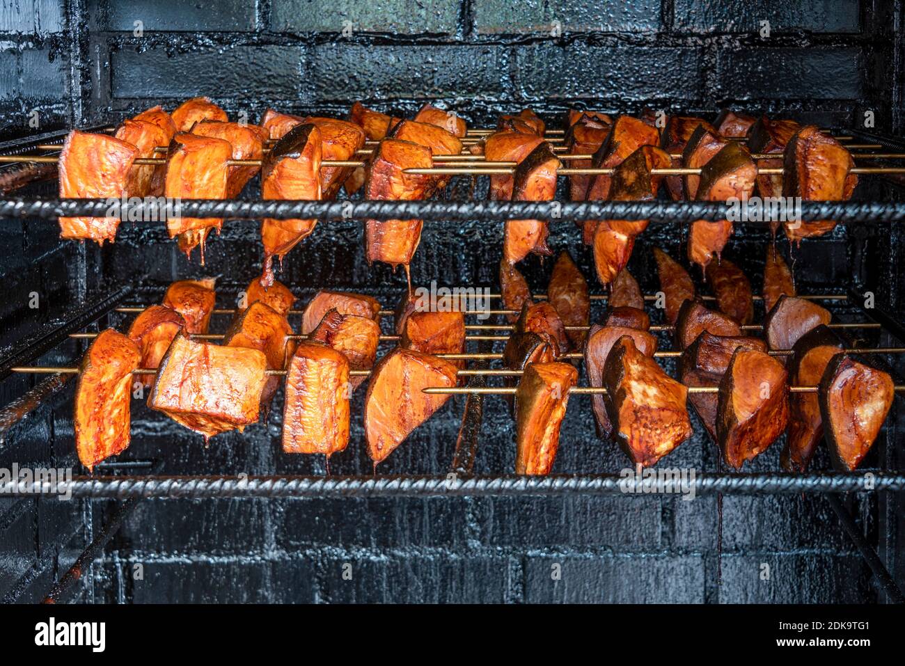 Smoked salmon, smoker, fresh fish Stock Photo - Alamy