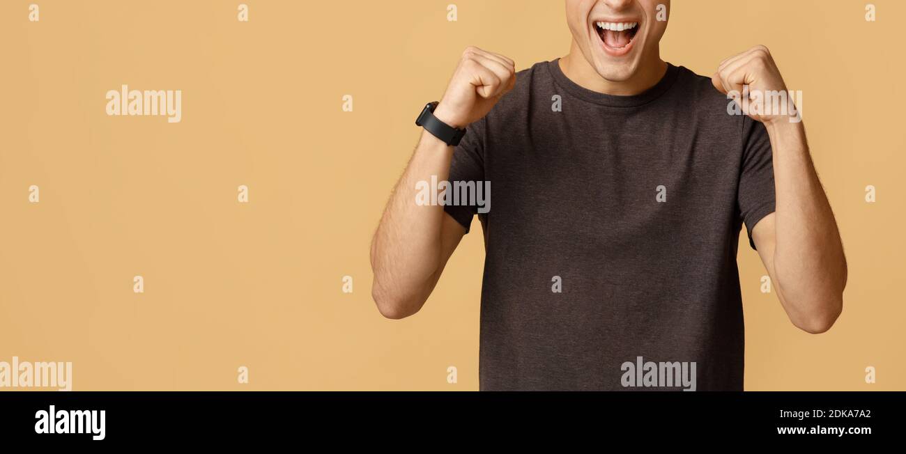 Great deal, win and emotions of success Stock Photo - Alamy