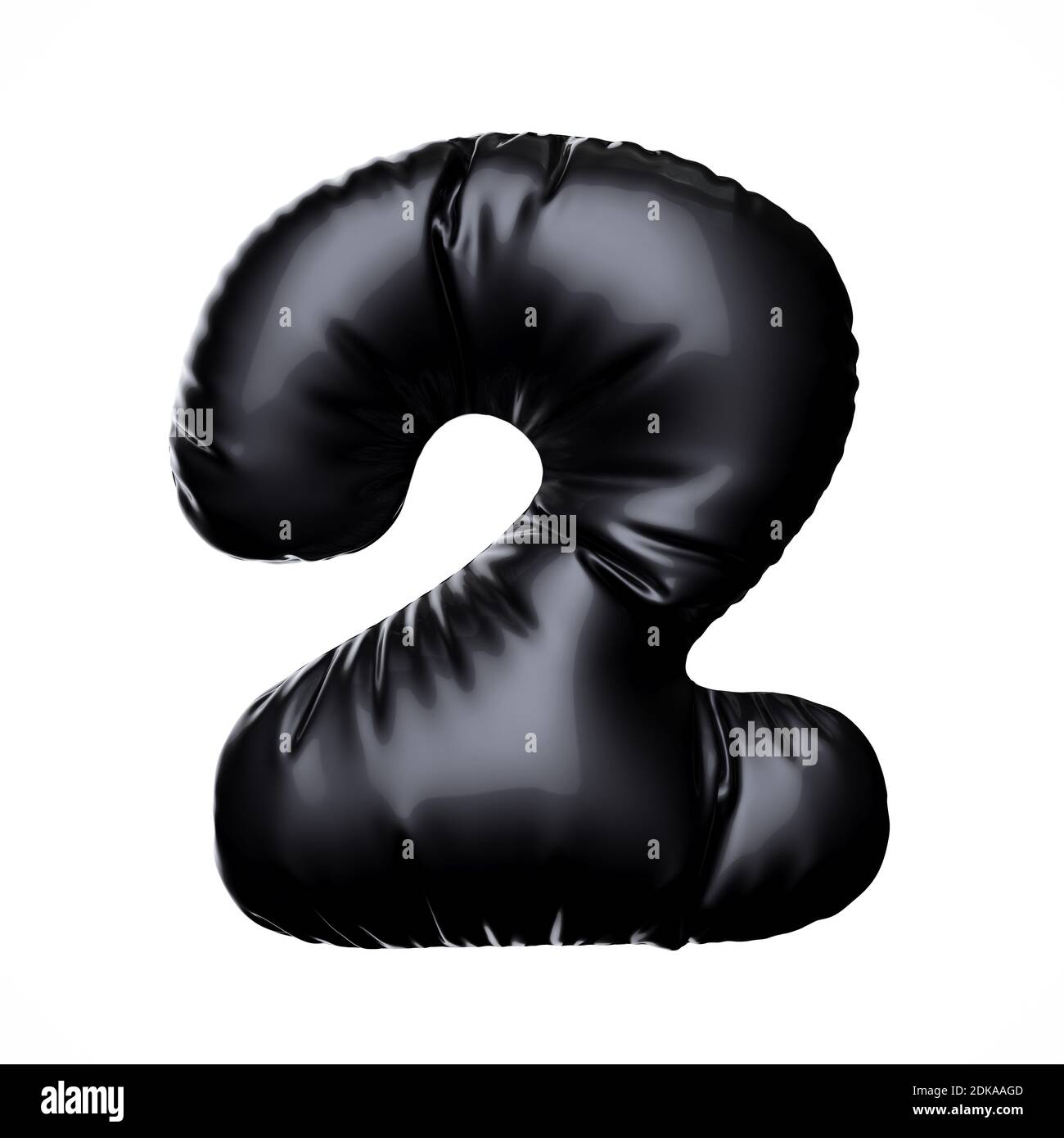 English alphabet black balloon digit font number character 2 two on ...