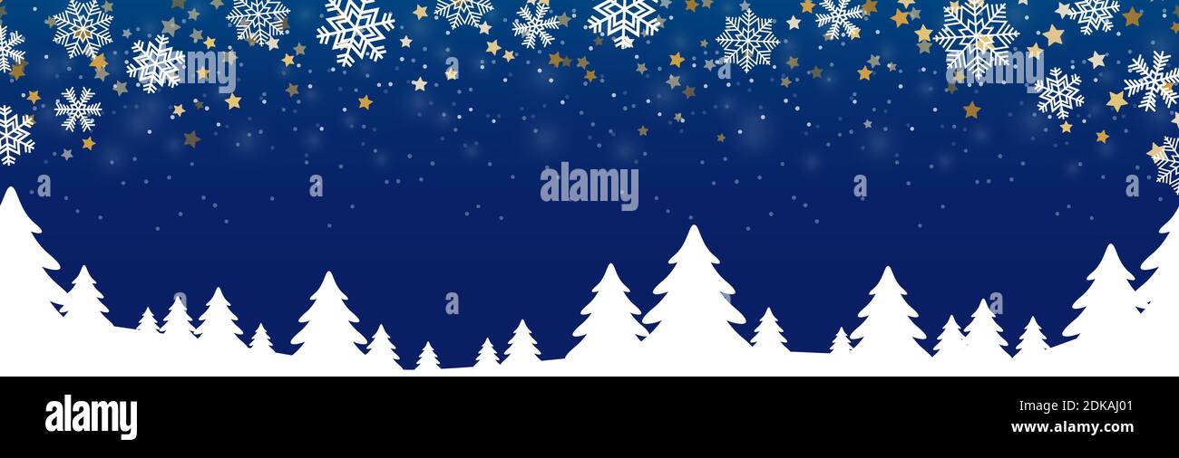 eps vector file showing a christmas panorama header with fall of snow ...