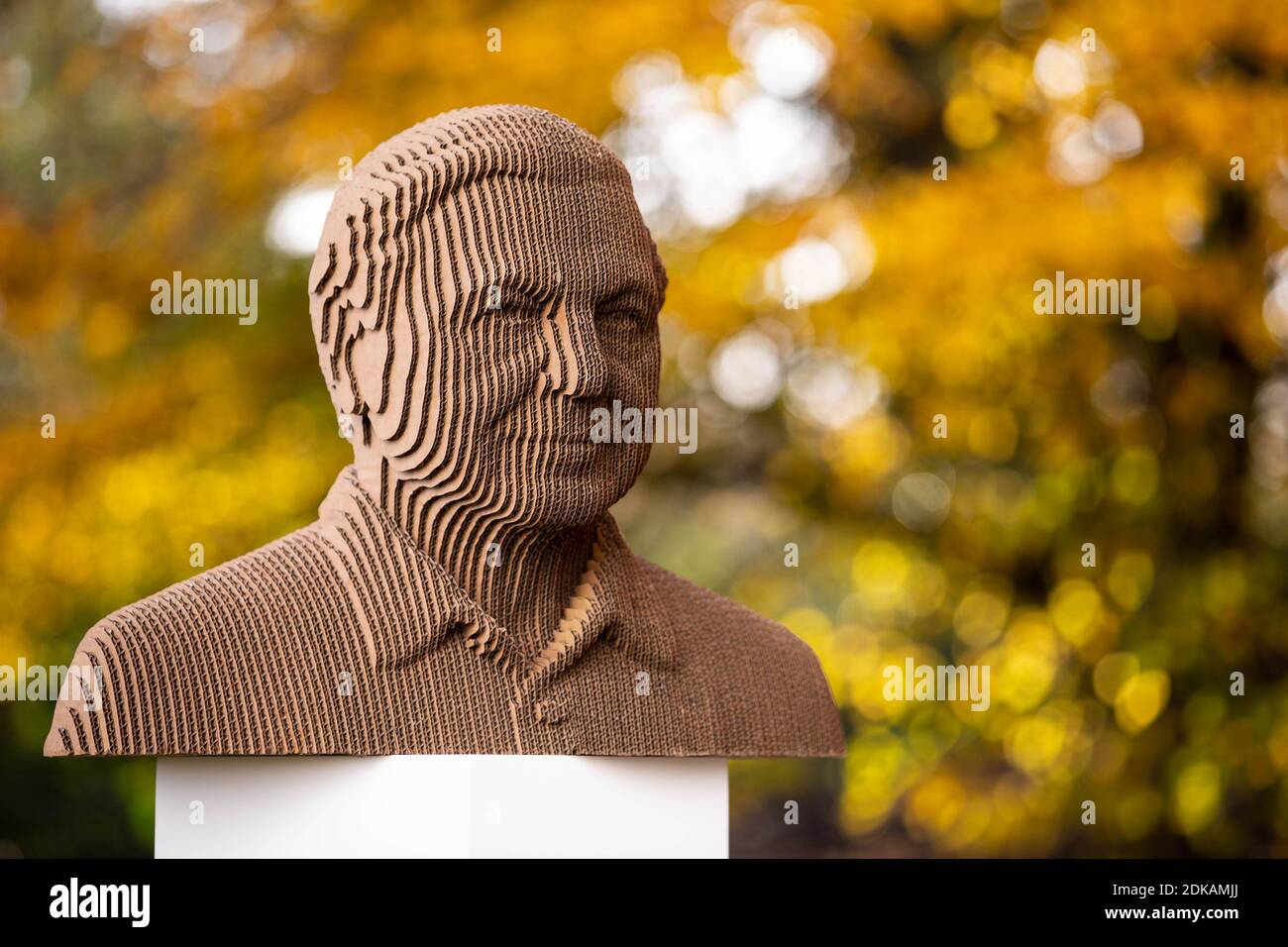 EDITORIAL USE ONLY A 2-foot-tall cardboard bust depicting Sir David ...
