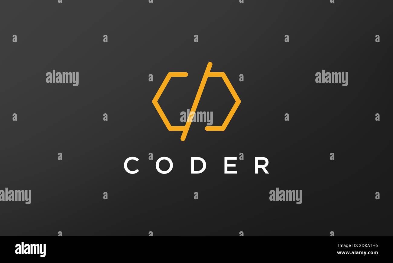 Programming Code Technology Logo In A Simple And Modern Style Stock
