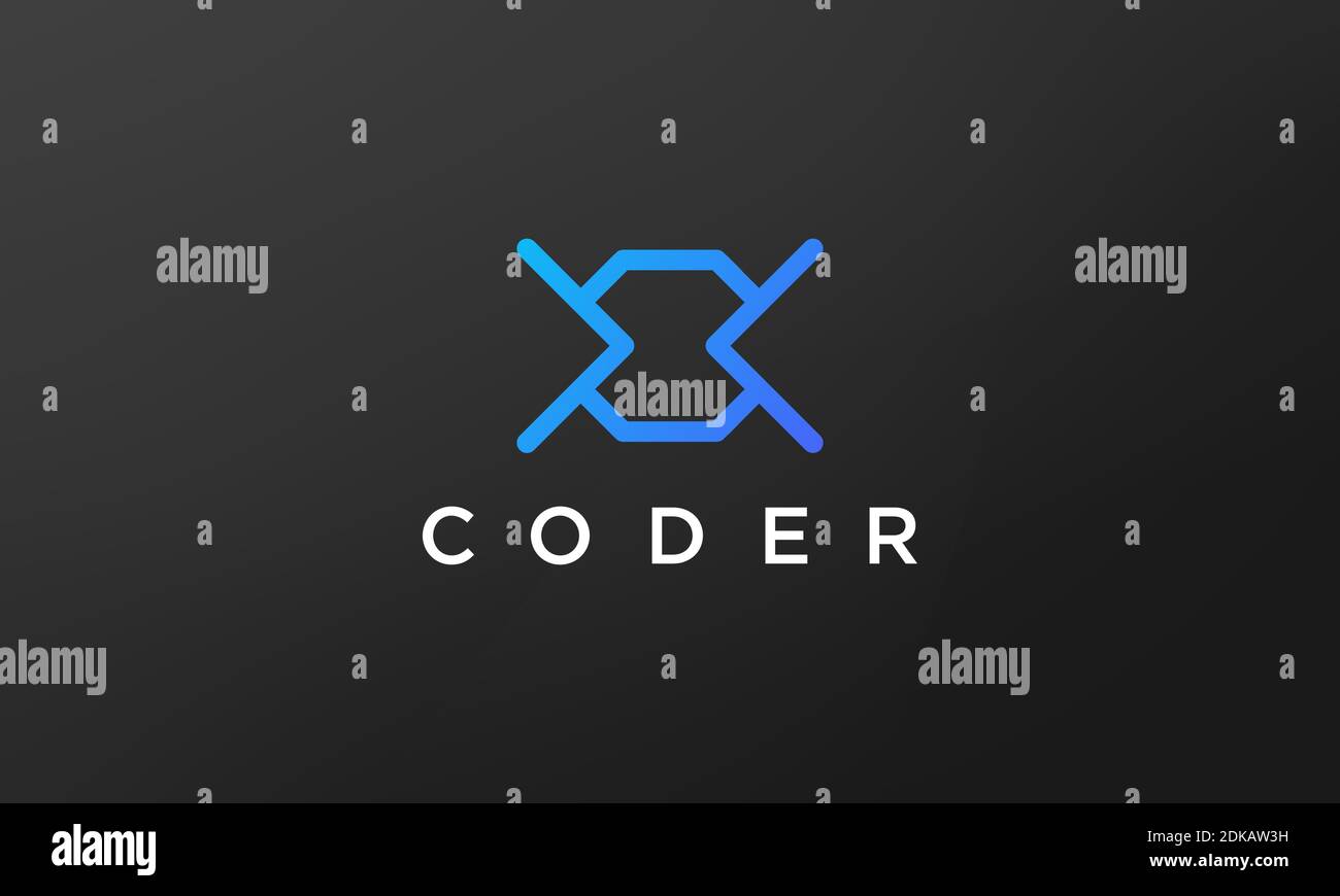 Programming Code Technology Logo In A Simple And Modern Style Stock