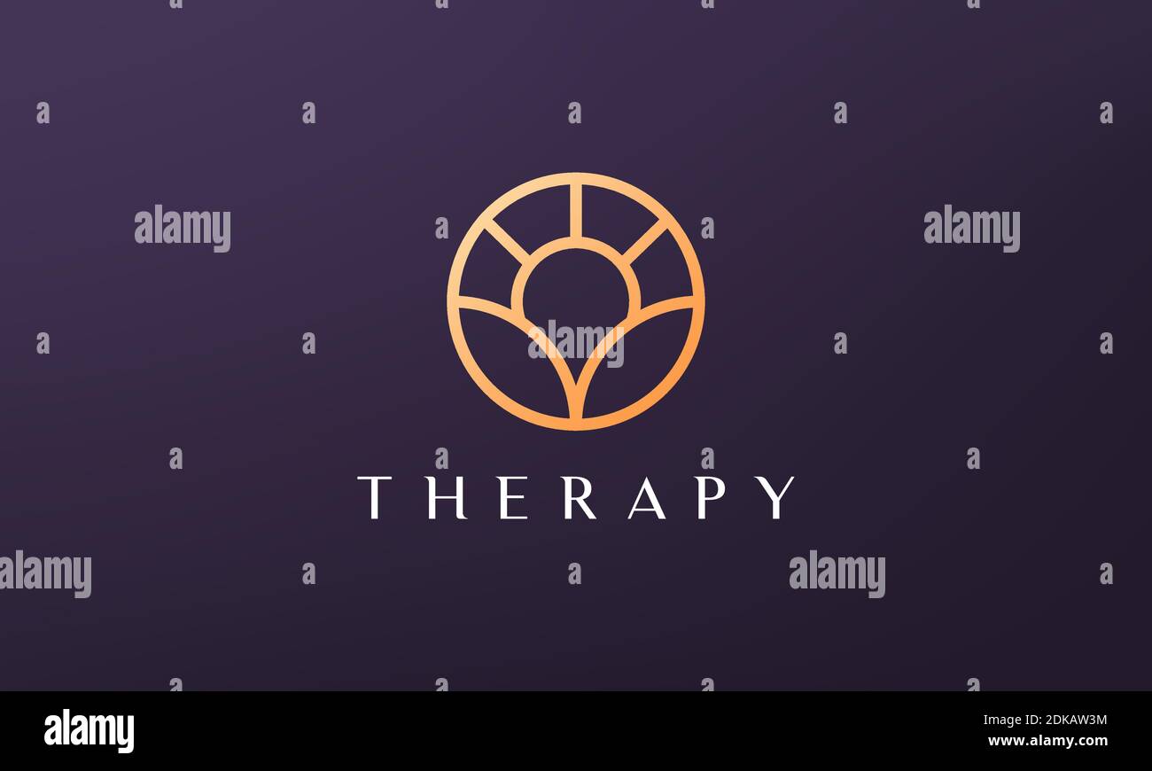 gold circle plant leaf logo in luxury and modern style Stock Vector ...