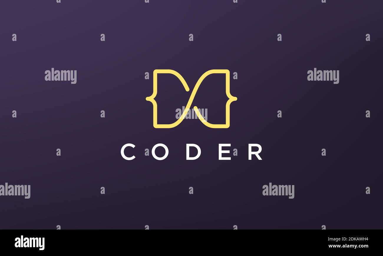 Programming Code Technology Logo In A Simple And Modern Style Stock