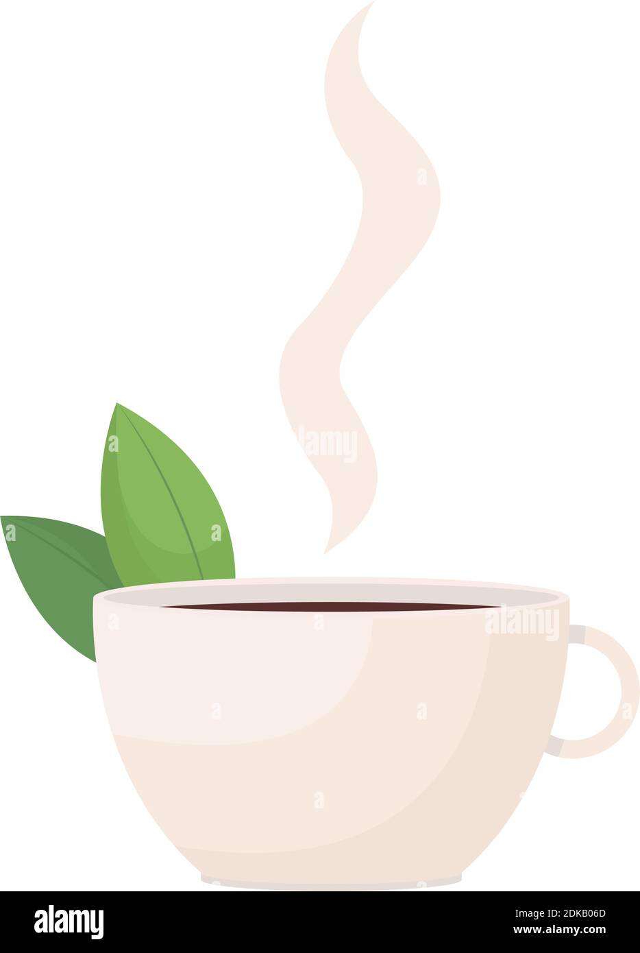 Herbal tea flat color vector object. Hot drink. Beverage with spearmint ...