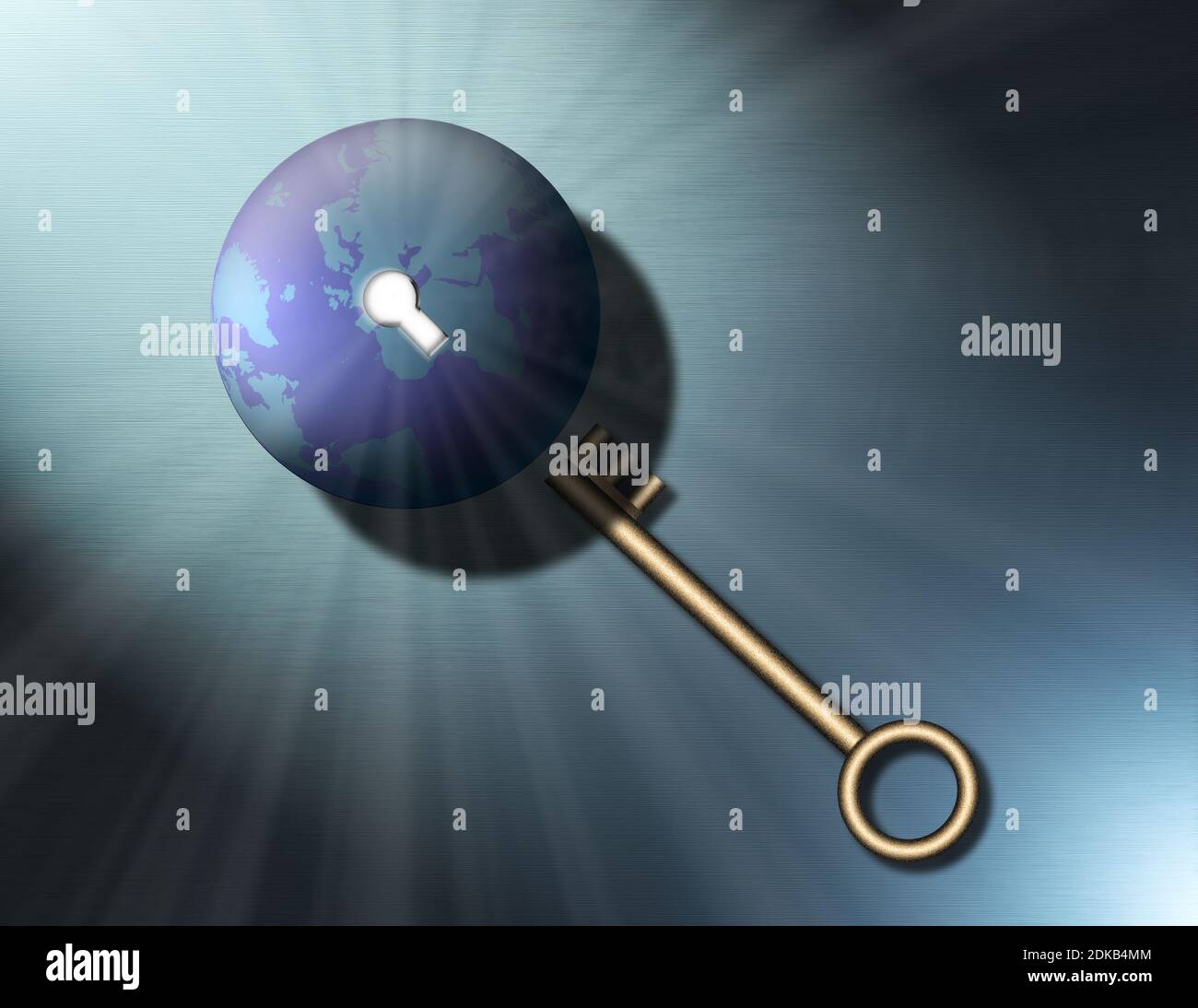 Unlock the Earth. 3D rendering Stock Photo - Alamy