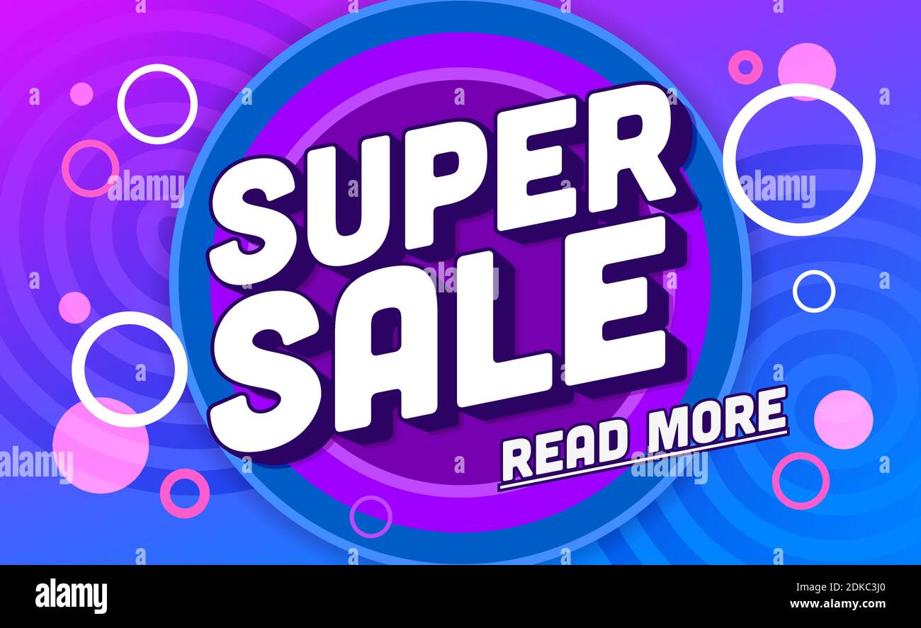 Super sale banner design. Purple discount deal background Stock Vector ...