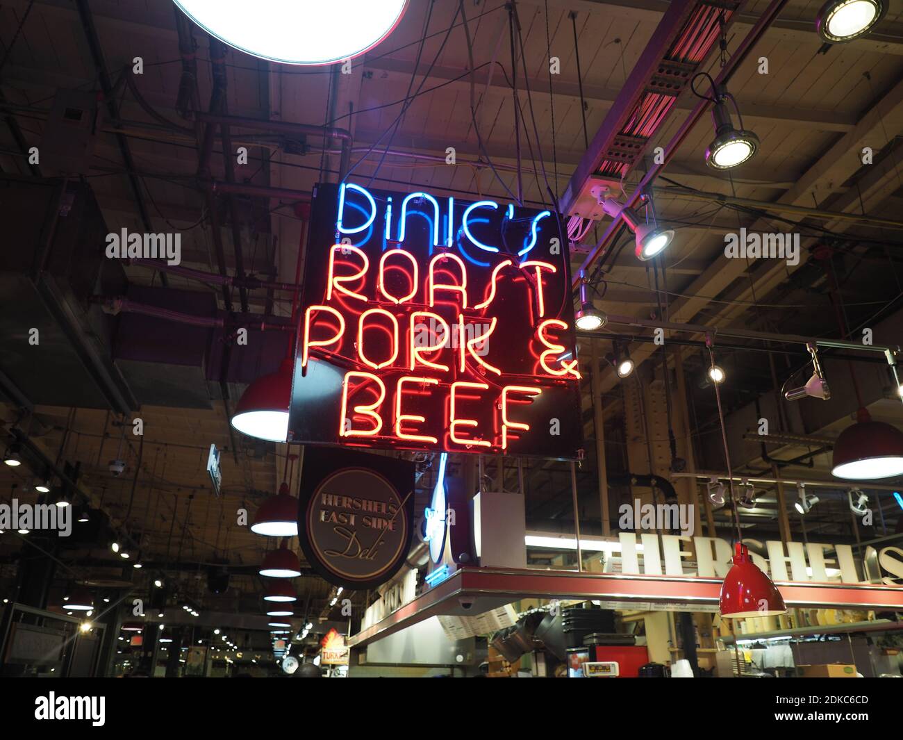Reading Terminal Market neon signs Stock Photo - Alamy
