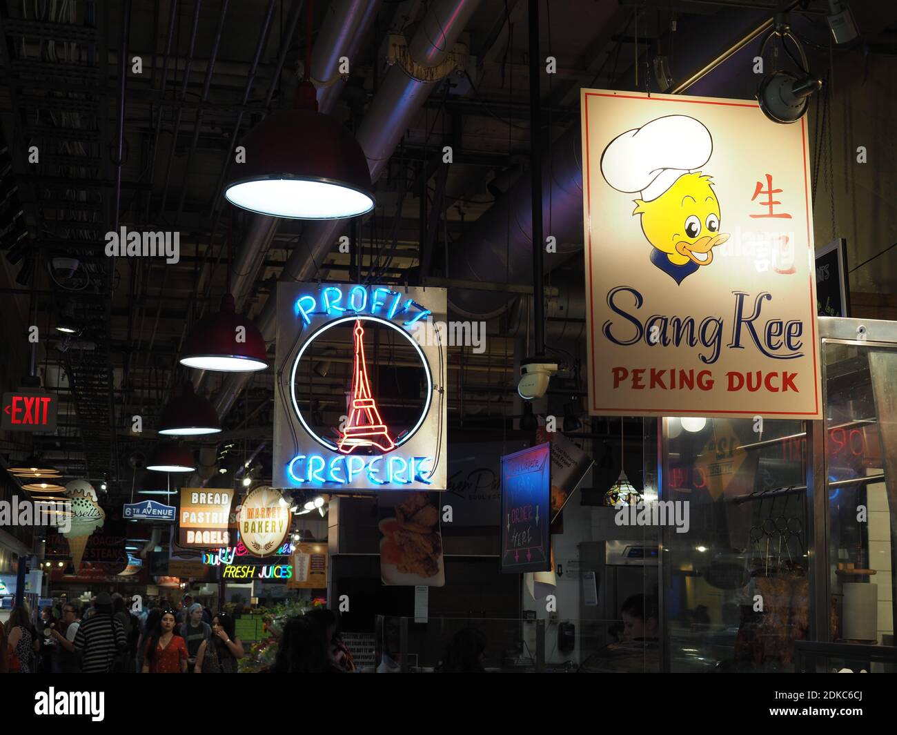 Reading Terminal Market neon signs Stock Photo - Alamy