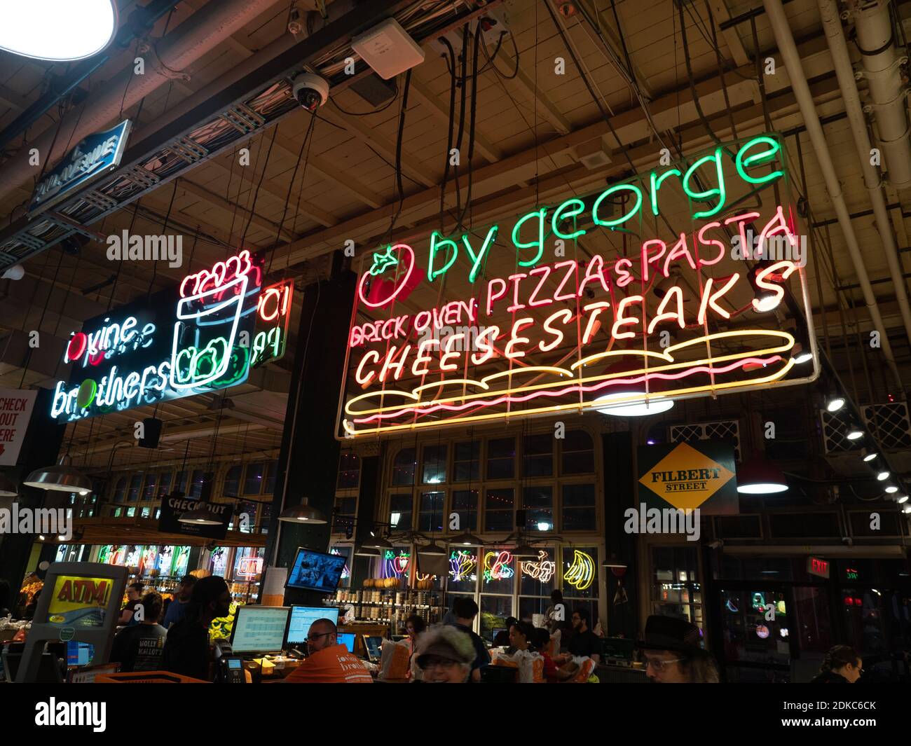 Reading Terminal Market neon signs Stock Photo - Alamy