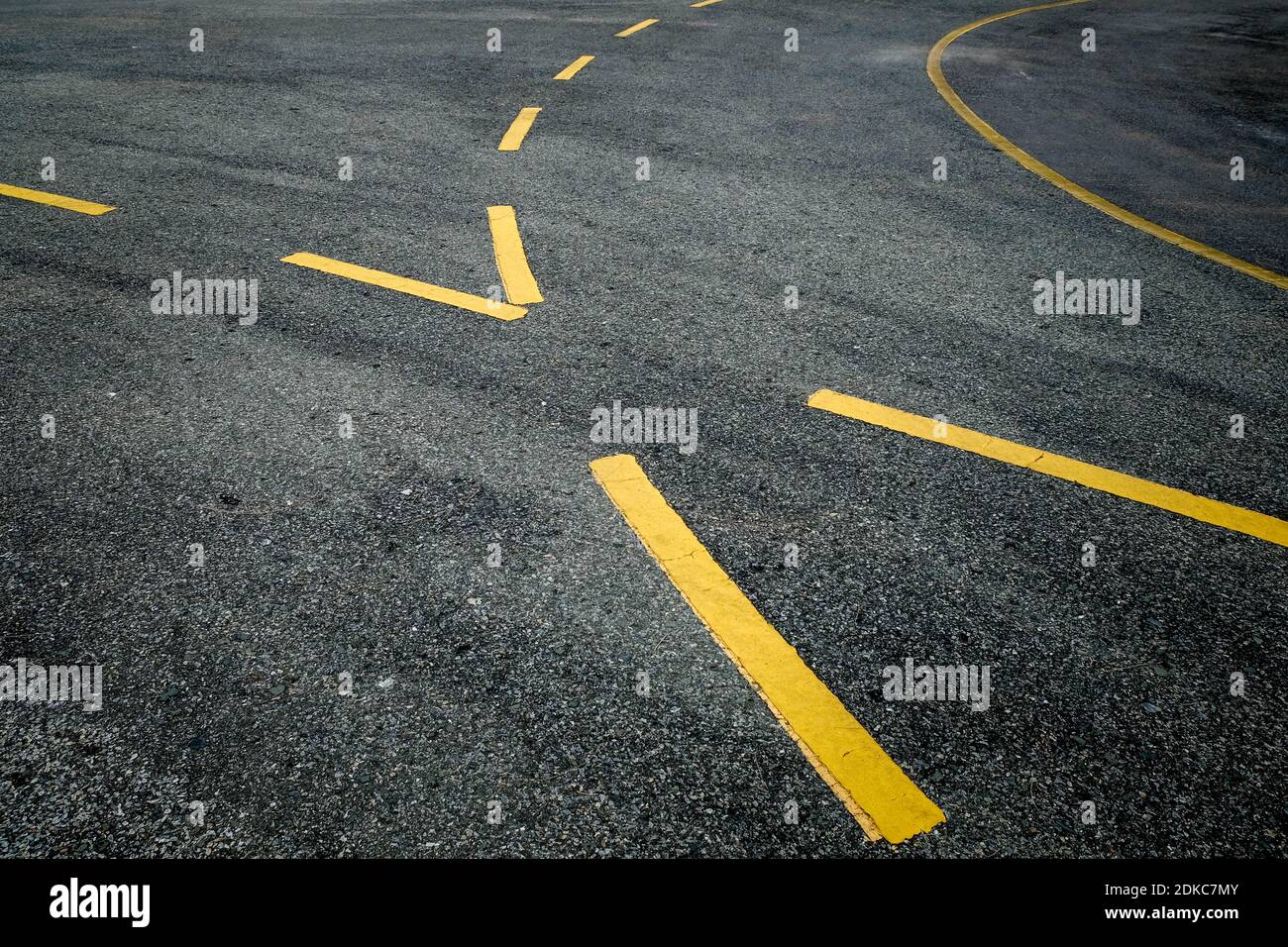 Directional road markings hi-res stock photography and images - Alamy
