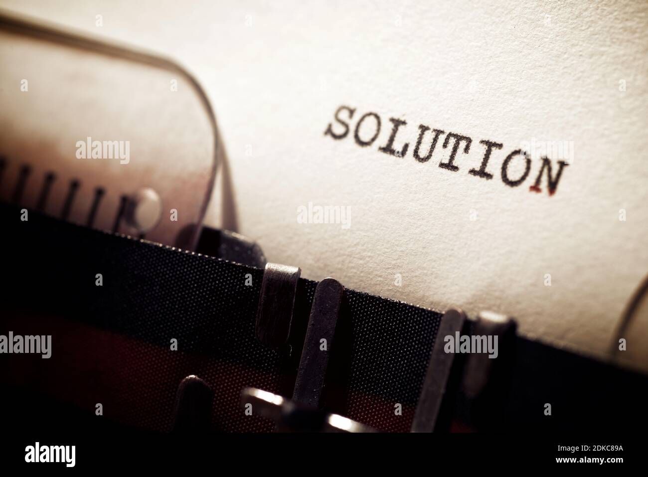 Solution word written with a typewriter Stock Photo - Alamy