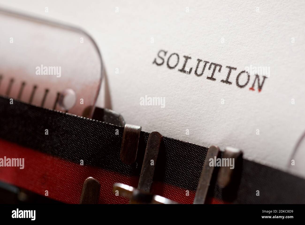Solution word written with a typewriter Stock Photo - Alamy