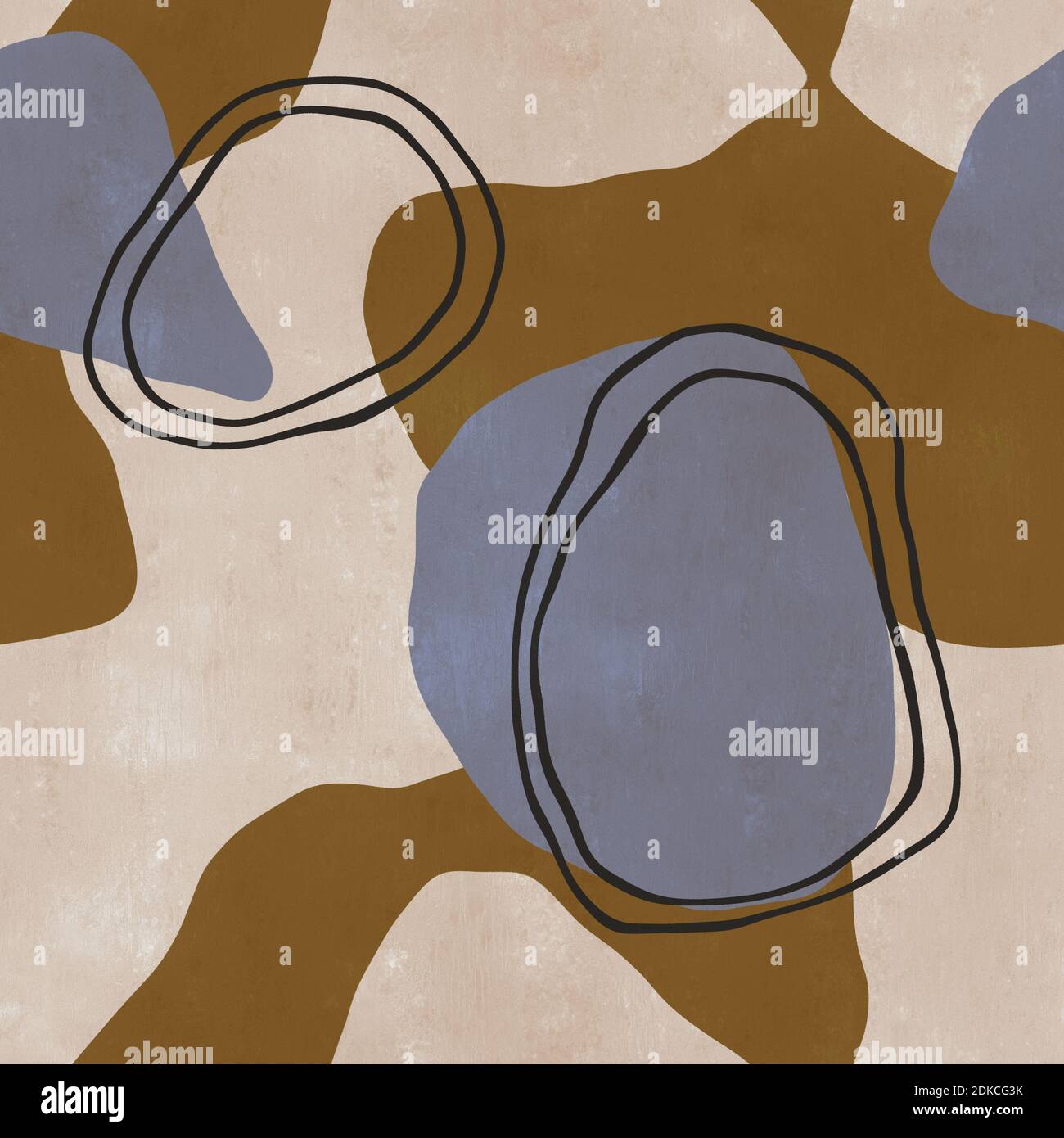 Seamless organic rounded curvy shapes naive design Stock Photo - Alamy