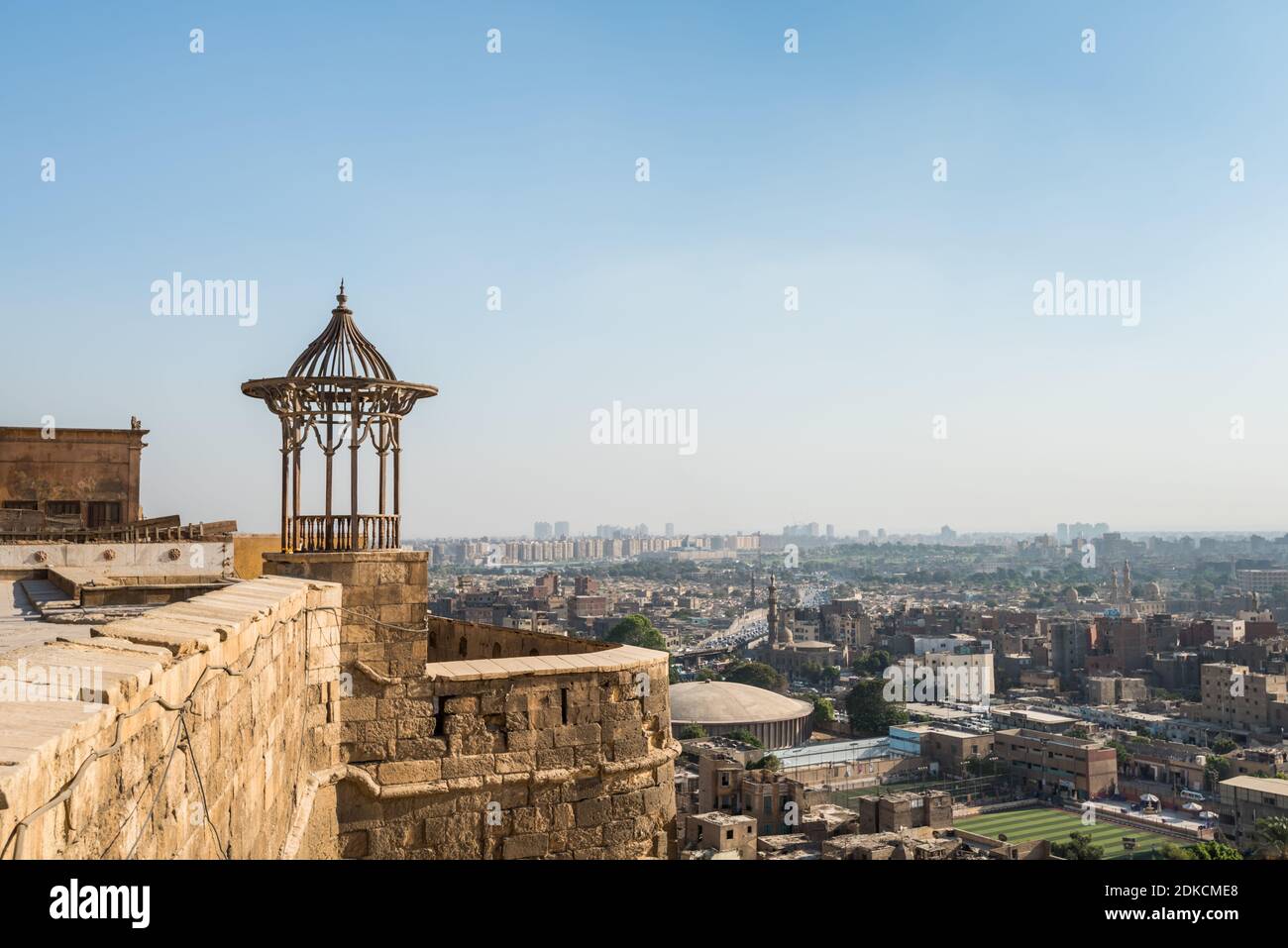 Pavilion of Saladin Citadel of Cairo and aerial view of Cairo of ...