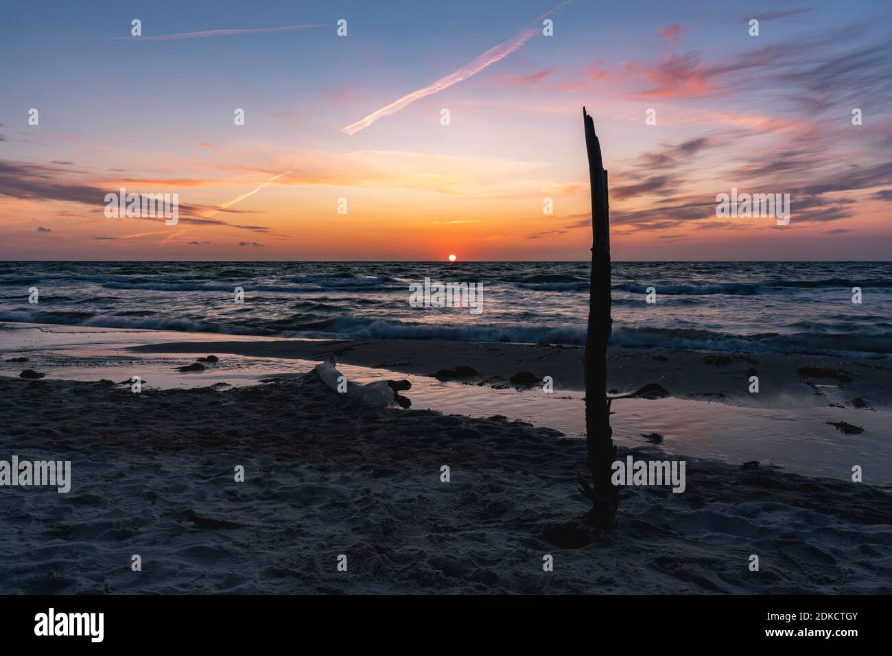 West beach, Baltic Sea, Fischland, Darß, Zingst, sunset, Baltic Sea ...