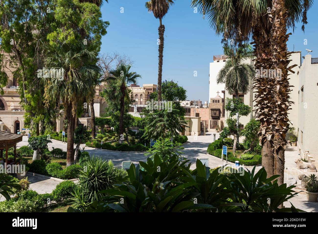 Yard of Coptic Museum in Coptic Cairo, Egypt with the largest ...