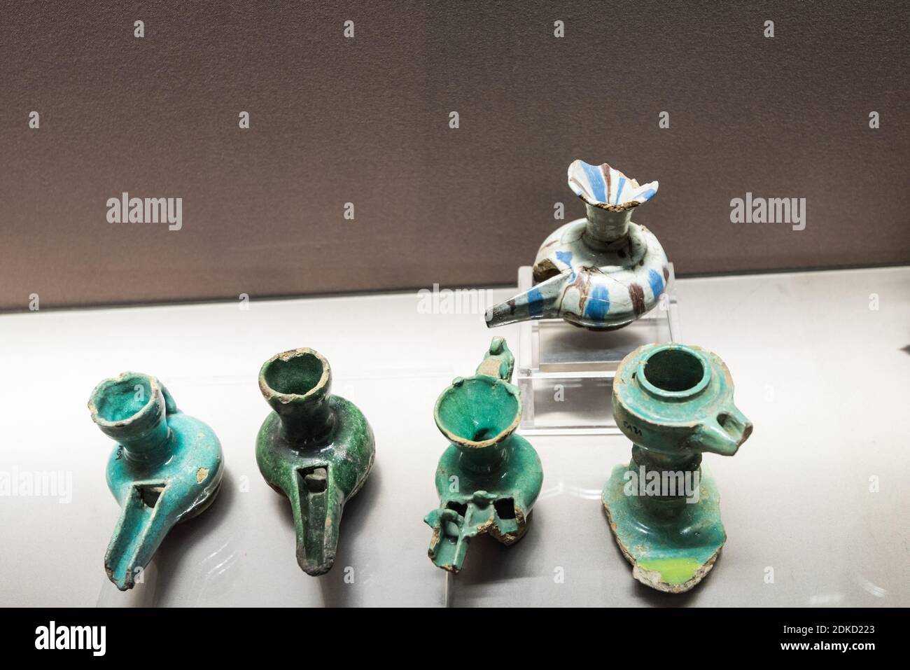 Coptic artifacts of pottery in the museum in Cairo, Egypt Stock Photo ...