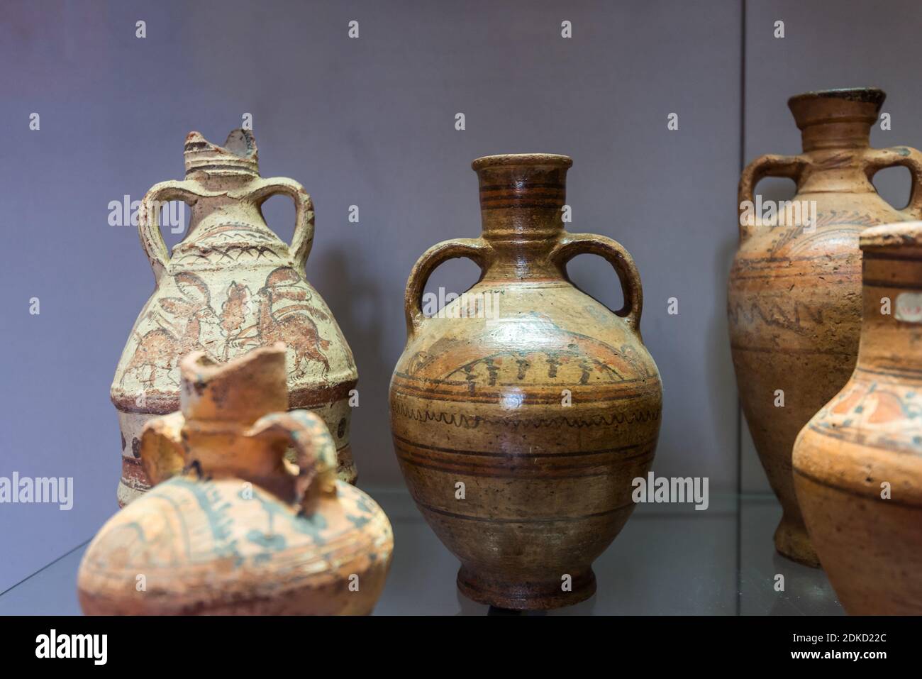 Coptic artifacts of pottery in the museum in Cairo, Egypt Stock Photo ...