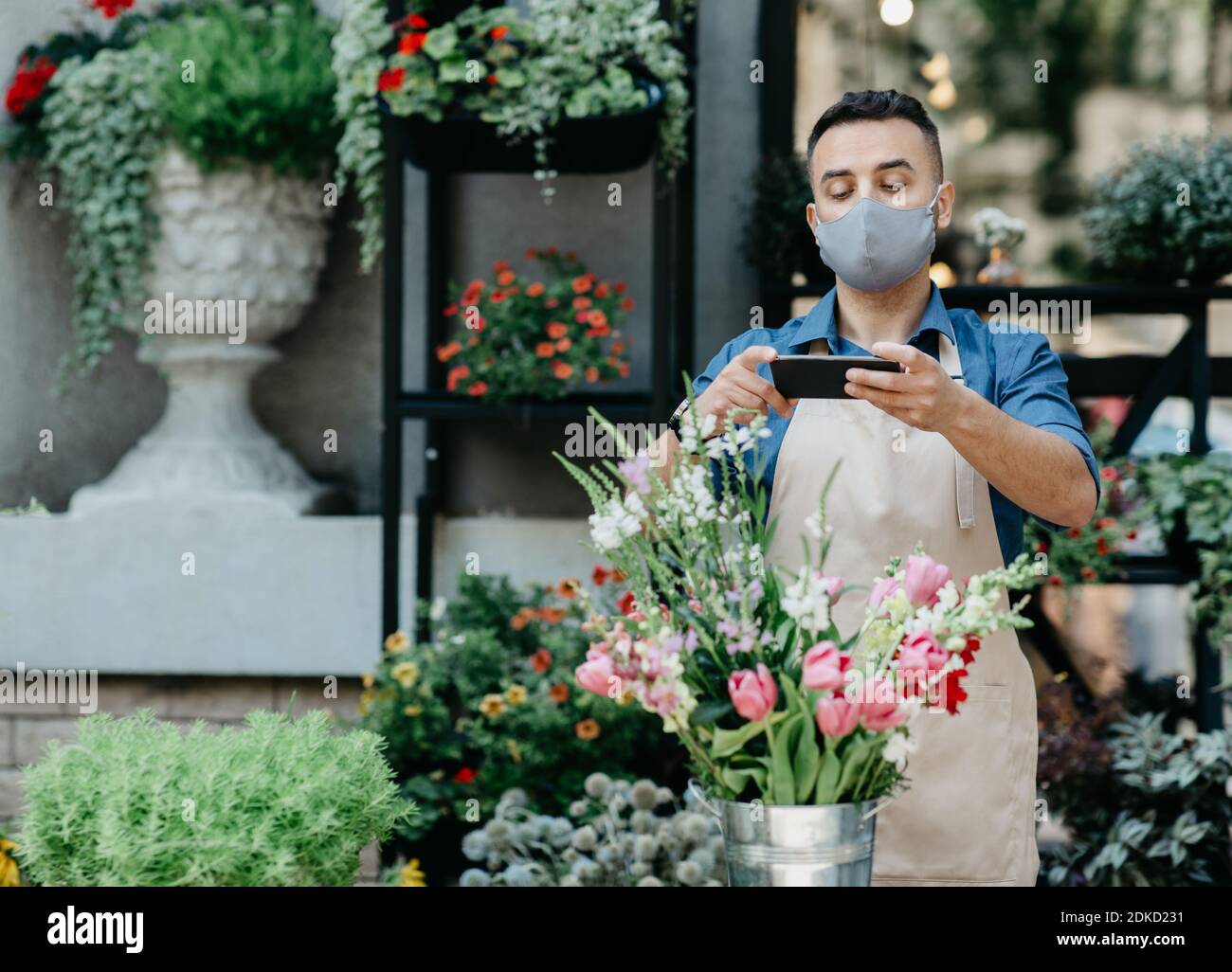 Floral design studio, production of decorations and arrangements Stock ...