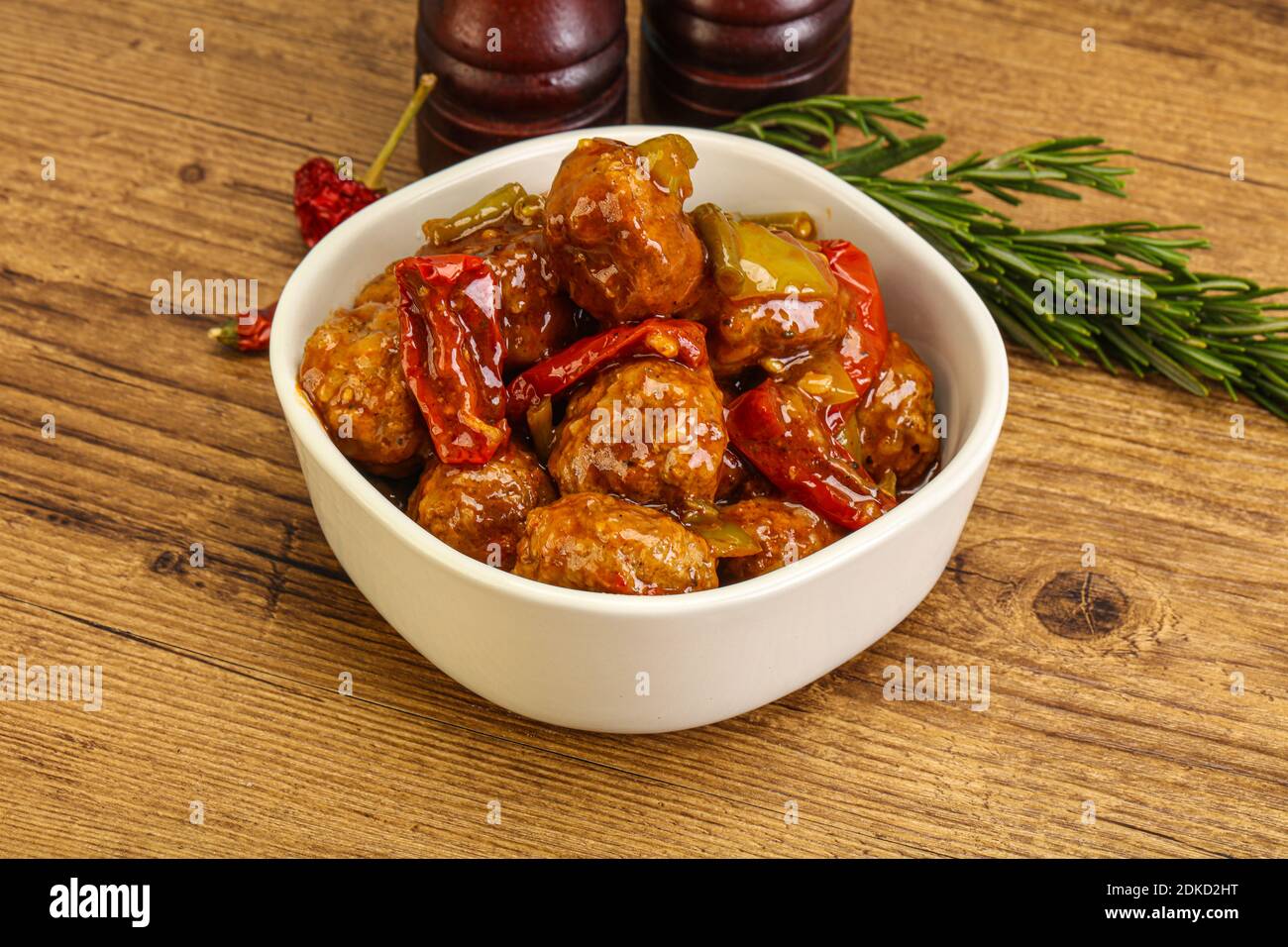 Minced Meat ball in tomato sauce Stock Photo - Alamy